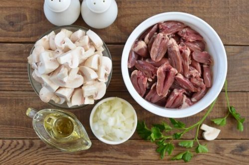 Sauteed Chicken Hearts with Mushrooms Recipe - Cook.me Recipes