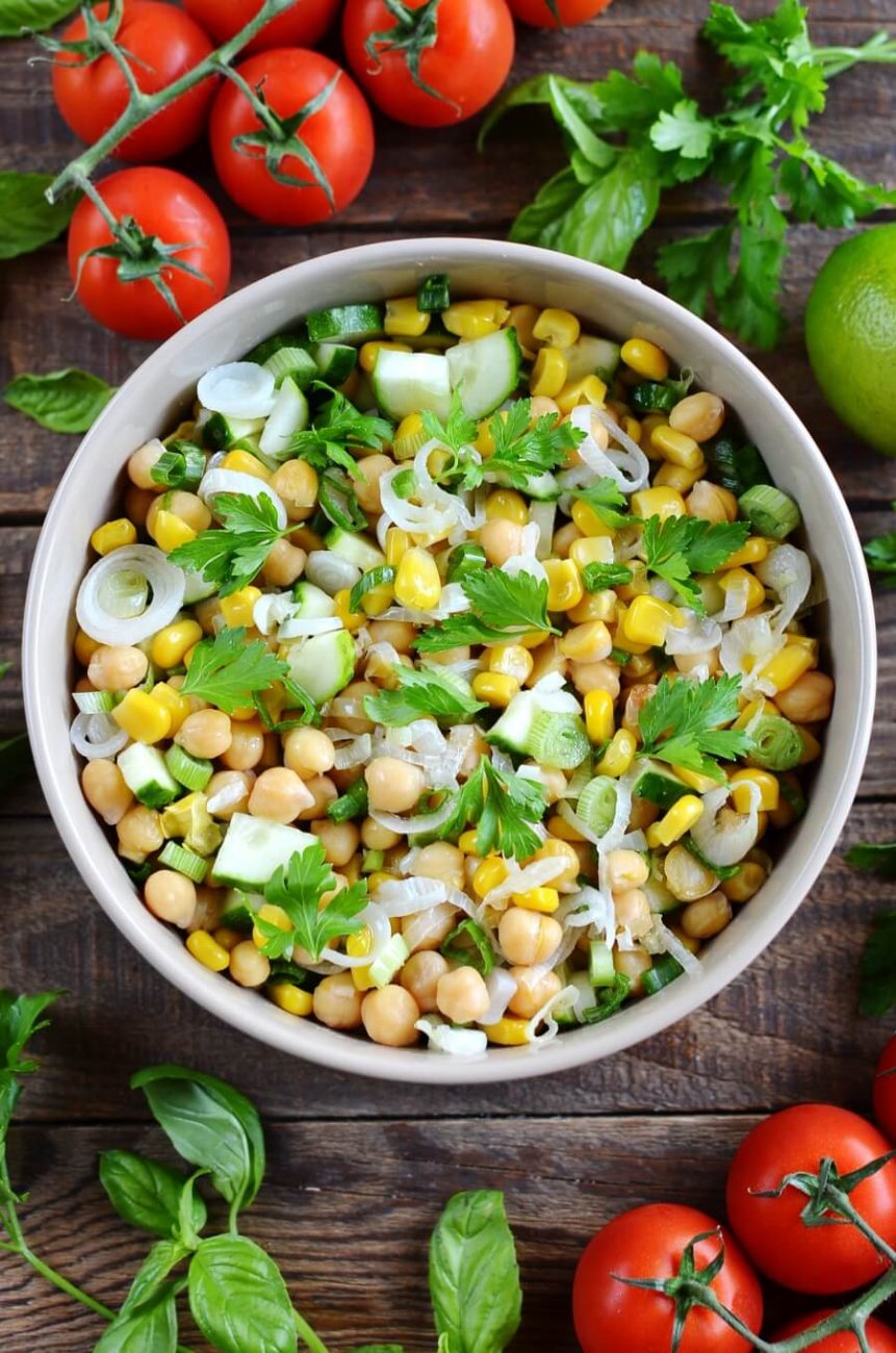 Fresh Vegan Corn and Chickpea Salad Recipe - Cook.me Recipes