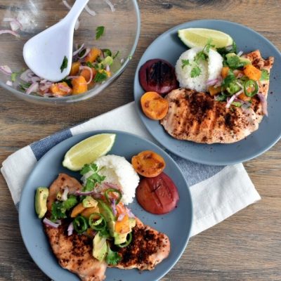 Grilled Ancho Chicken Breasts with Apricot Salsa Recipe - Cook.me Recipes