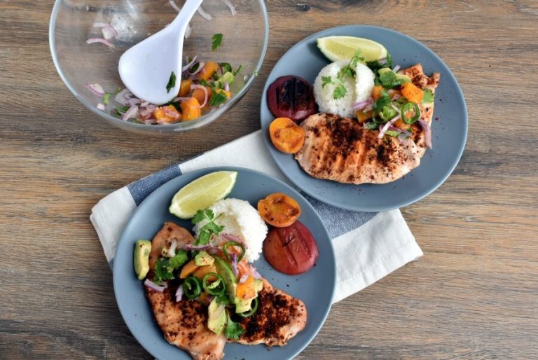 Grilled Ancho Chicken Breasts with Apricot Salsa Recipe - Cook.me Recipes