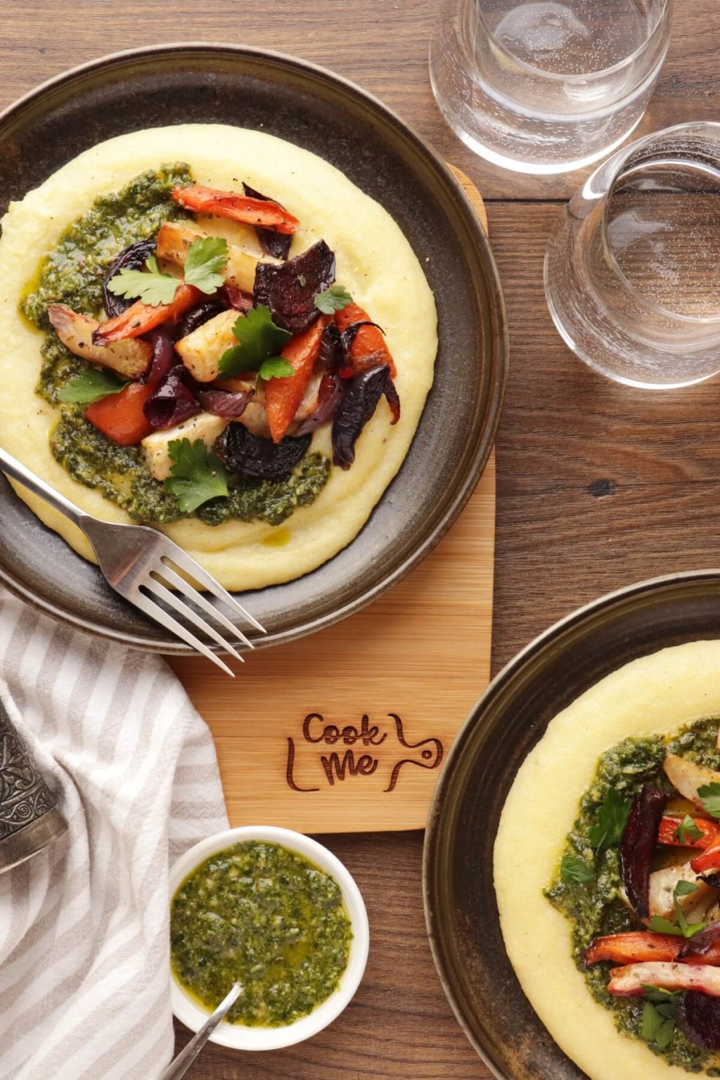 Roasted Root Vegetables with Goat Cheese Polenta Recipe - Cook.me Recipes