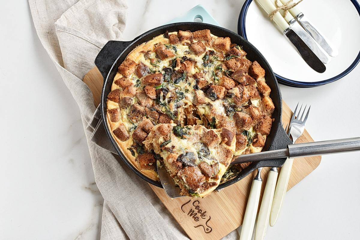 Spinach Mushroom Strata Recipe - Easy Step-by-Step Guide | COOK.ME