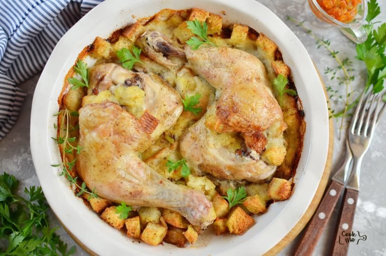 Roasted Chicken Legs & Stuffing Recipe - Cook.me Recipes