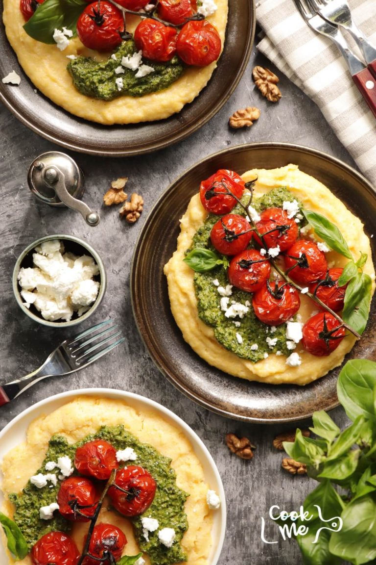 Polenta with Pesto and Roasted Tomatoes Recipe - Cook.me Recipes