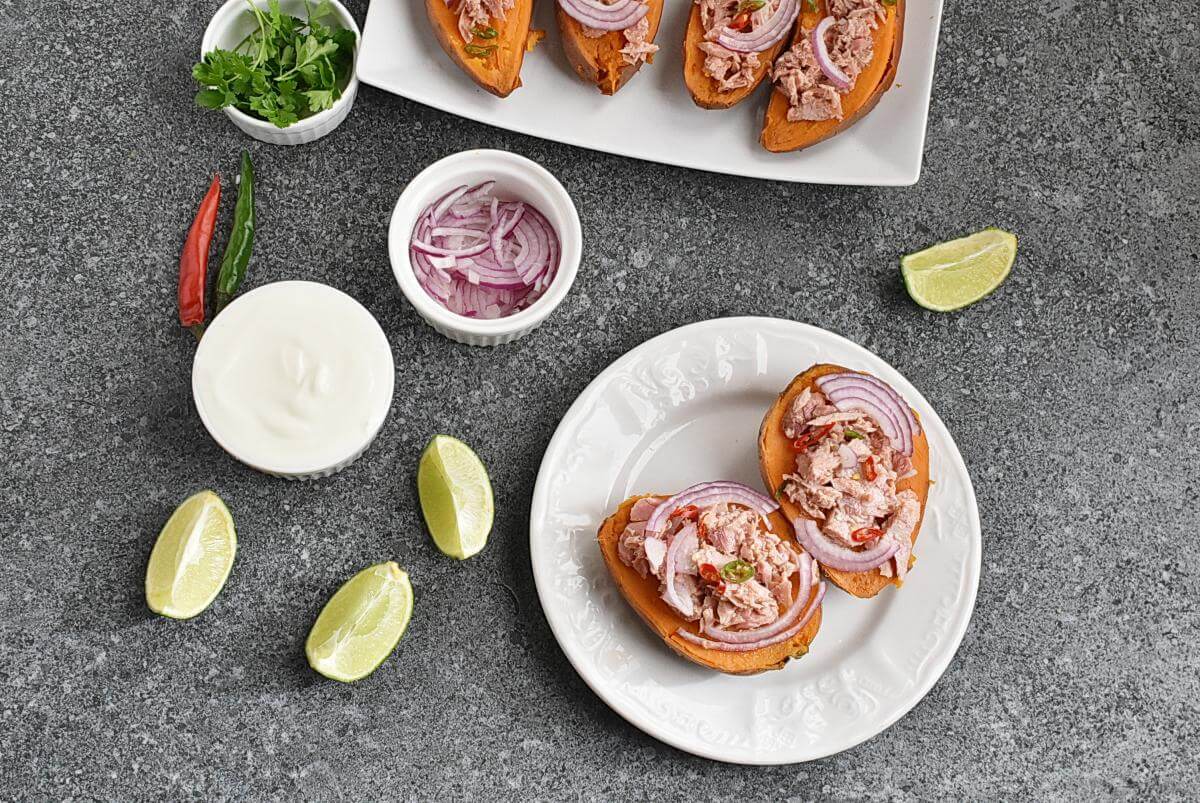 Tuna Sweet Potato Skins Recipe - COOK.ME