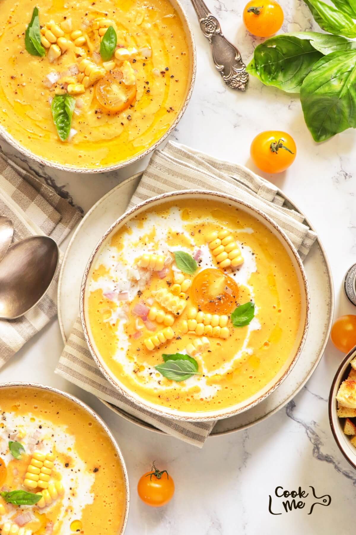 Yellow Tomato Corn Gazpacho Recipe - Easy Step-by-Step Guide | COOK.ME